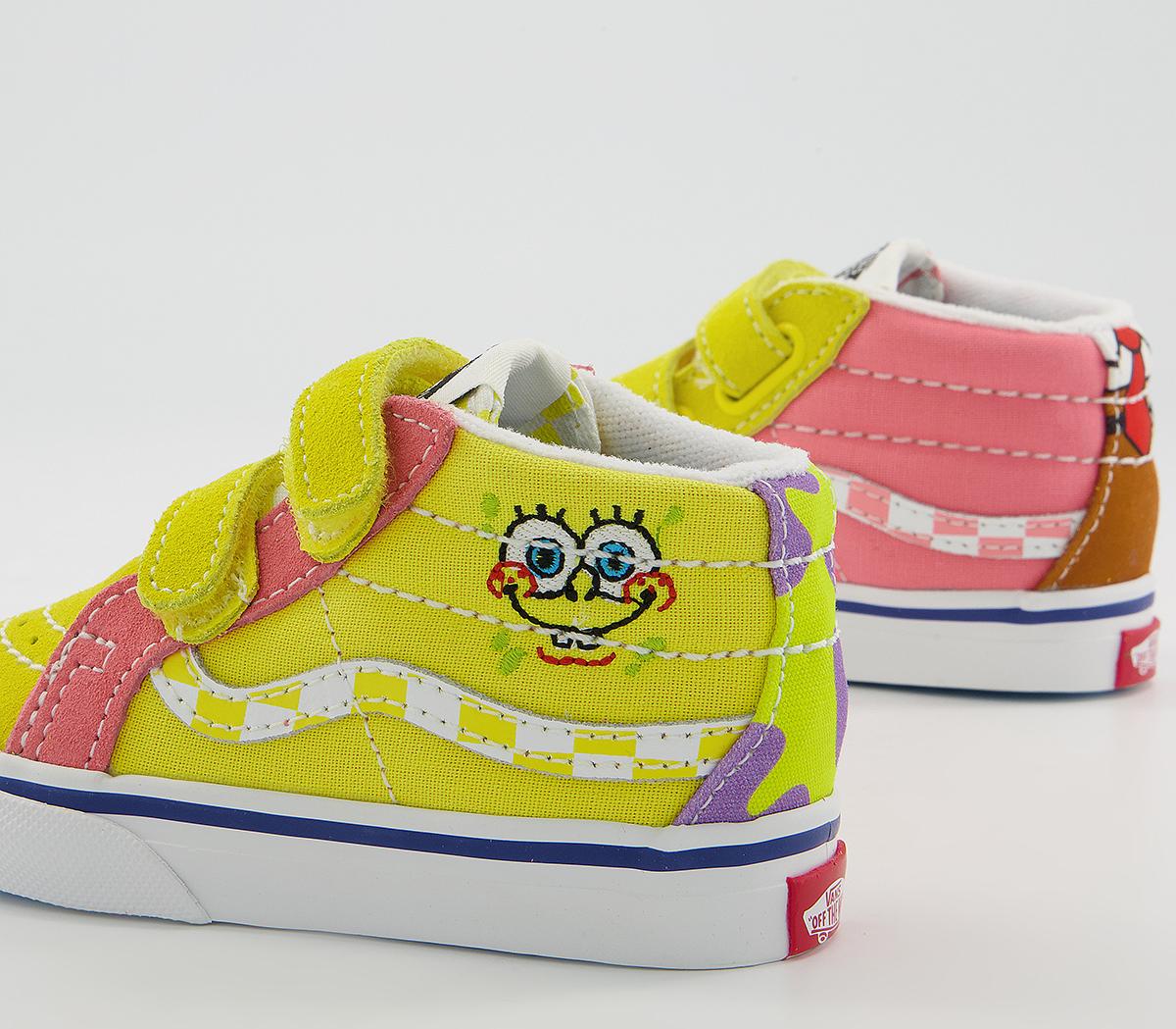 Vans Sk8 Mid Reissue Toddler V Trainers Spongebob Best Friends - Unisex