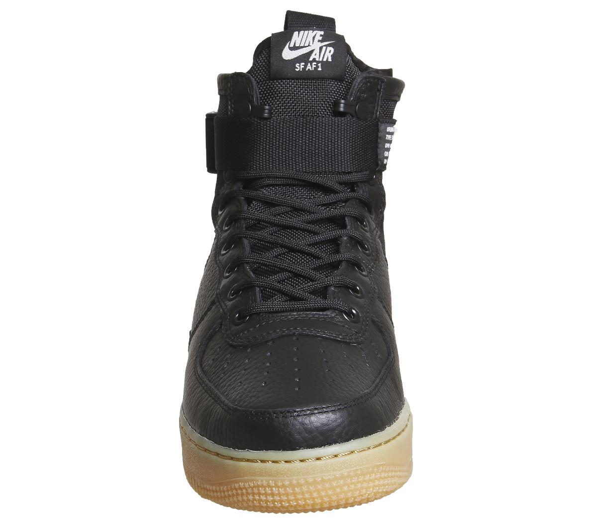 Nike Sf Af1 Mid 17 Black Black Gum - Nike Air Force 1