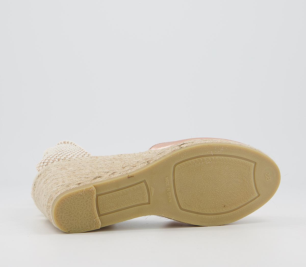 Gaimo for OFFICE Ankle Wrap Wedges Rose Gold - High Heels