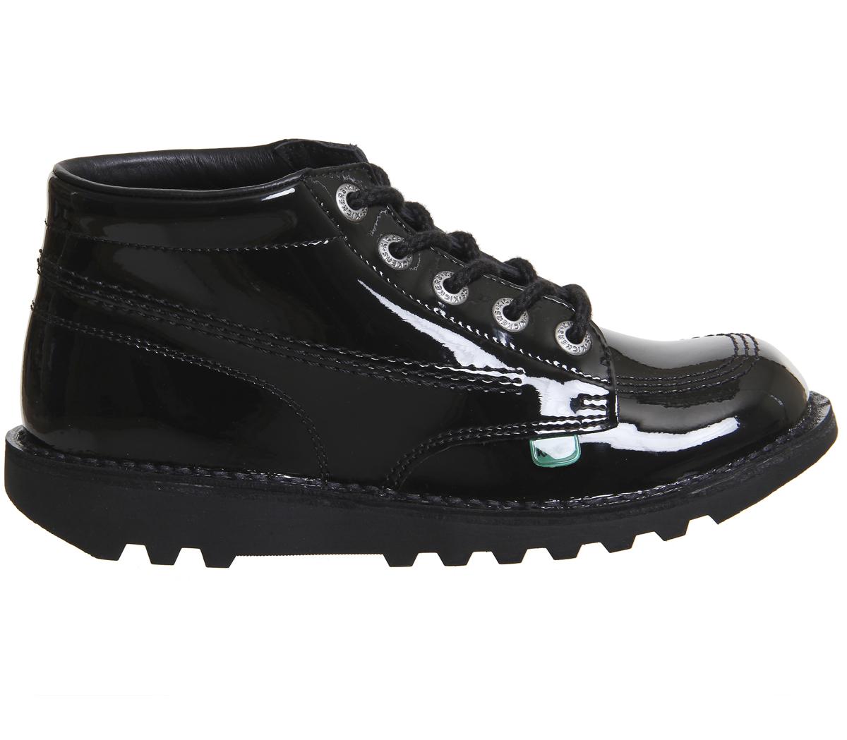 Kickers Kick Hi Junior Black Patent - Unisex