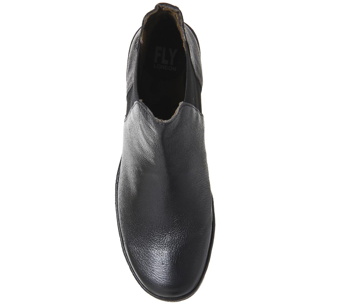 Fly London Yoss Chelsea Boots Black Mousse - Women's Ankle Boots