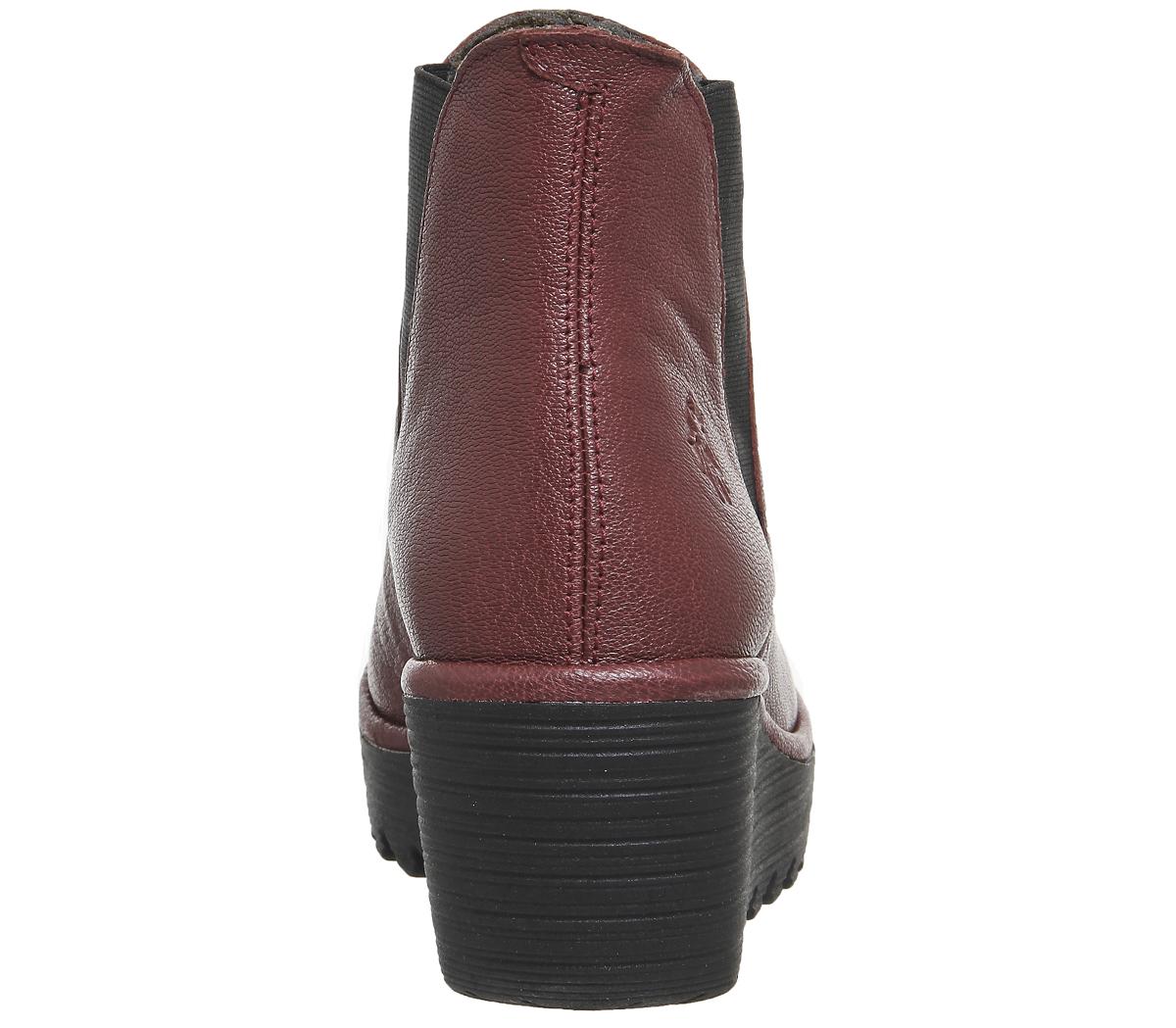 Fly London Yoss Chelsea Boots Red Mousse - Women's Ankle Boots