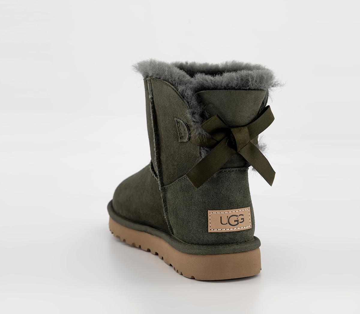 UGG Mini Bailey Bow Boots Forest Night - Women's Ankle Boots