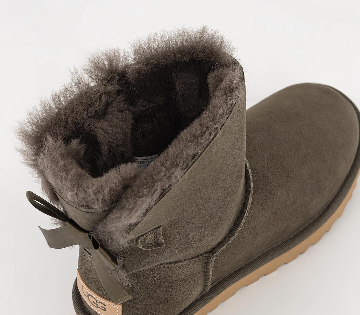 UGG Mini Bailey Bow Boots Slate - Women's Ankle Boots