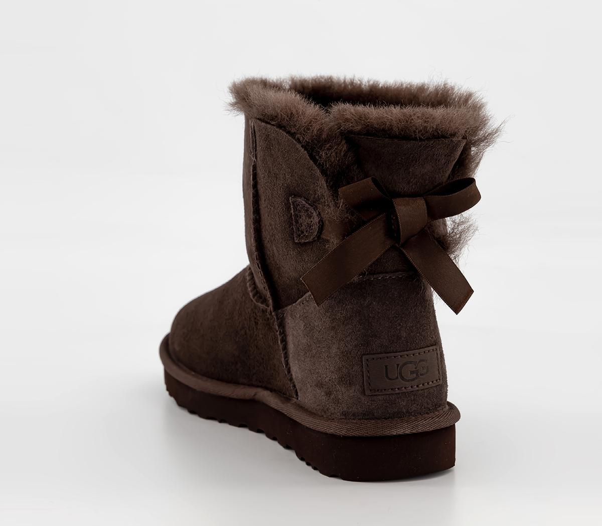 UGG Mini Bailey Bow Boots Burnt Cedar - Women's Ankle Boots