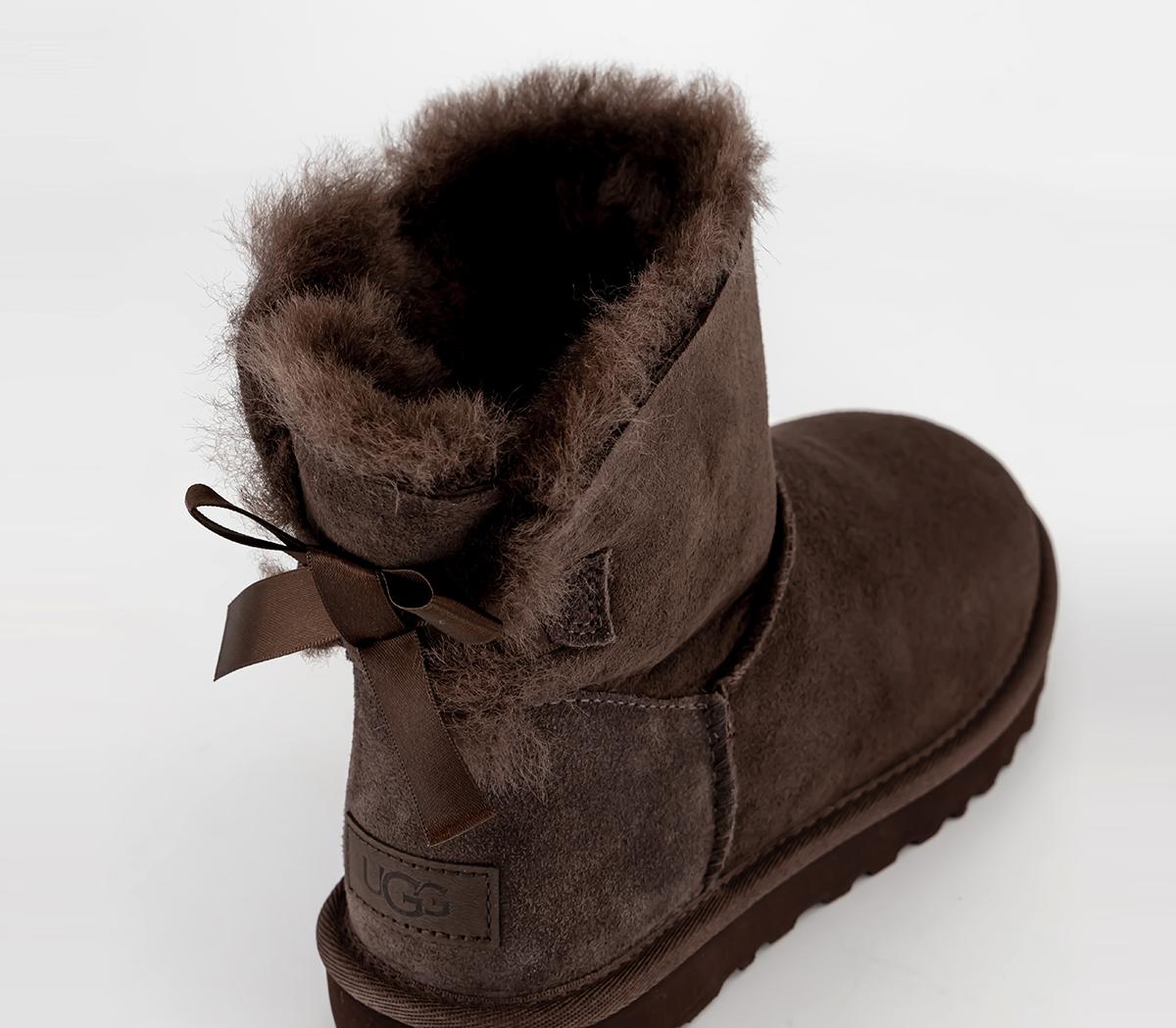 UGG Mini Bailey Bow Boots Burnt Cedar - Women's Ankle Boots