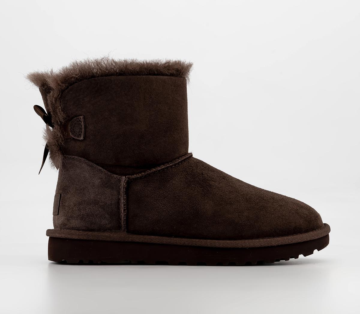 UGG Mini Bailey Bow Boots Burnt Cedar - Women's Ankle Boots