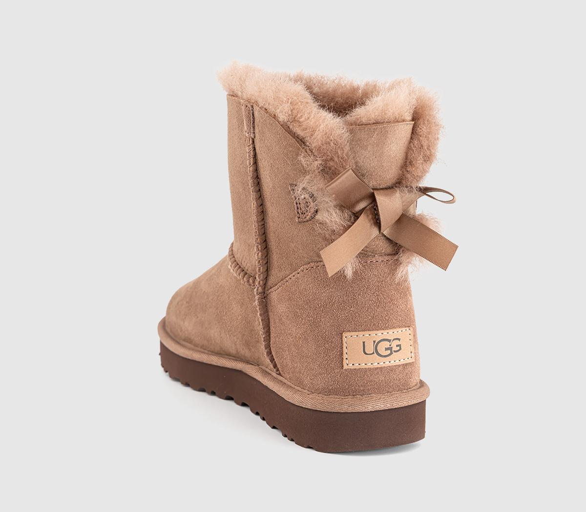 UGG Mini Bailey Bow Boots Rocky Oak - Women's Ankle Boots