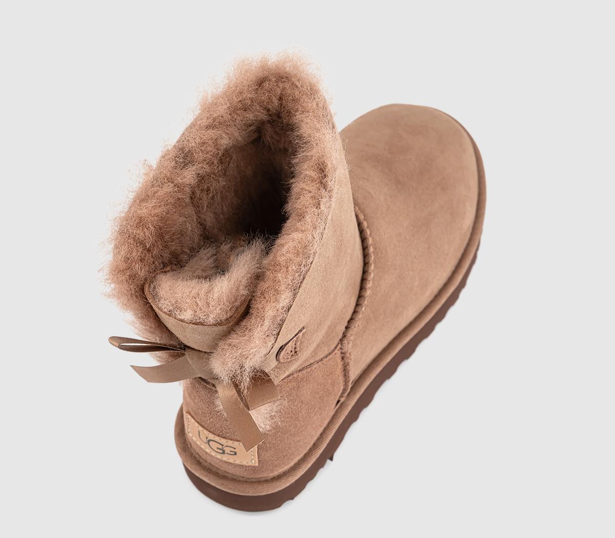 UGG Mini Bailey Bow Boots Rocky Oak - Women's Ankle Boots