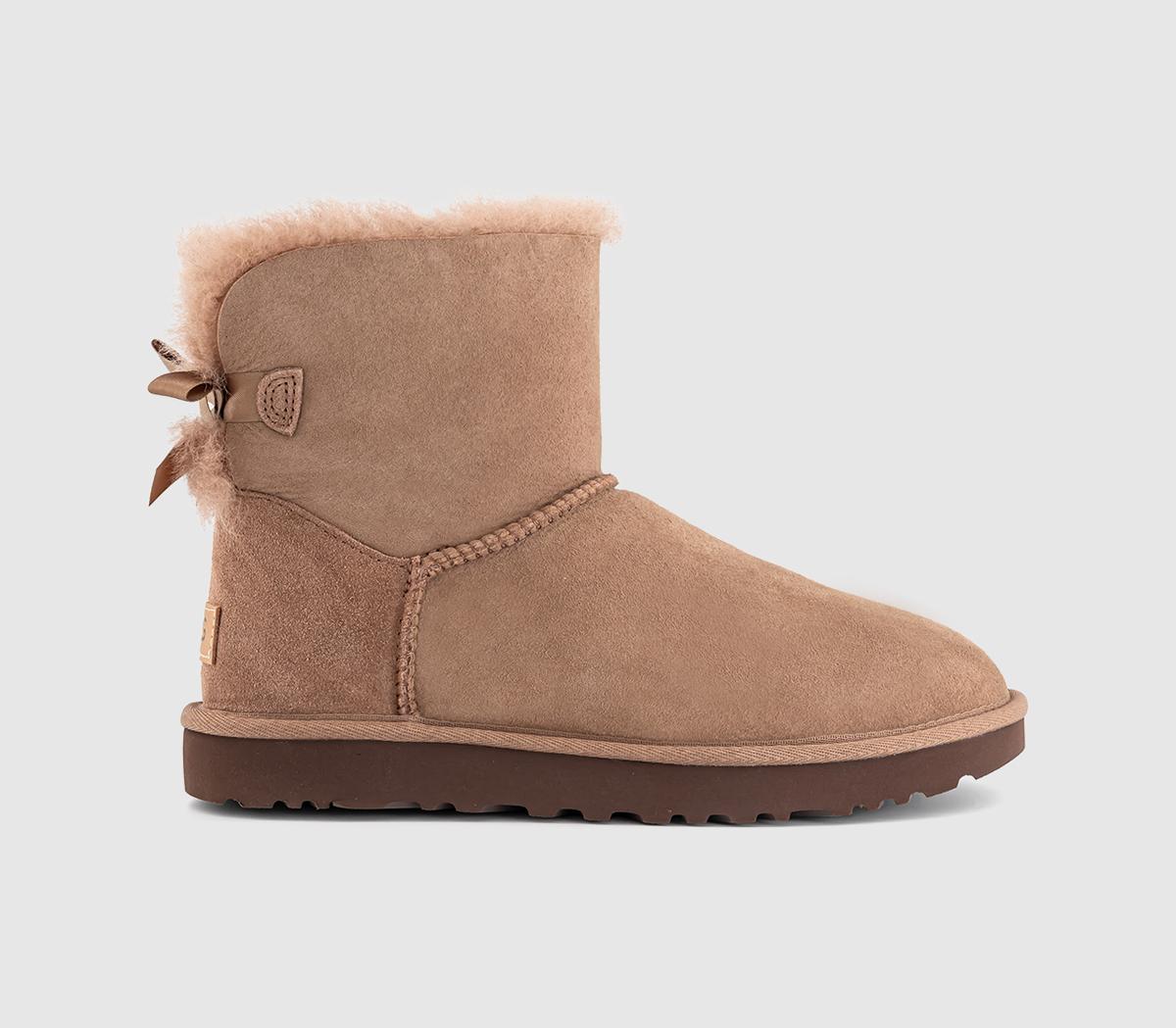 UGG Mini Bailey Bow Boots Rocky Oak - Women's Ankle Boots