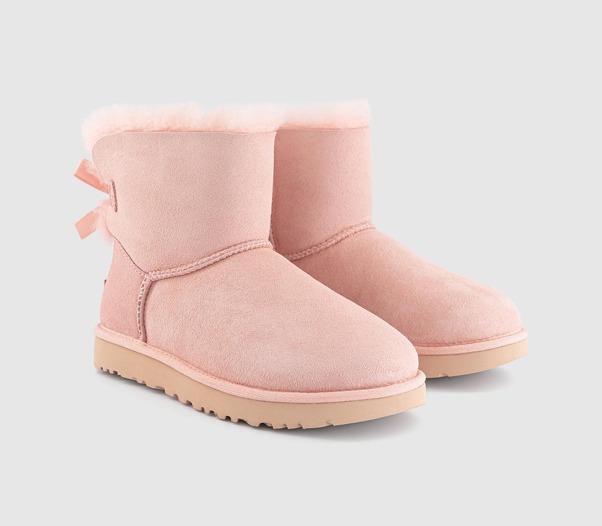 UGG Mini Bailey Bow Boots Beige Blush - Women's Ankle Boots