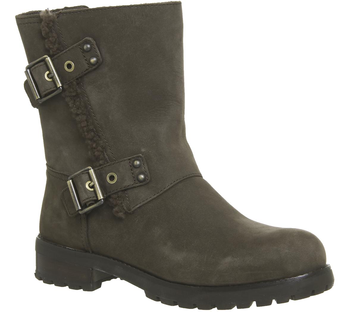 UGG Niels Biker Boots Stout Leather - Women's Ankle Boots