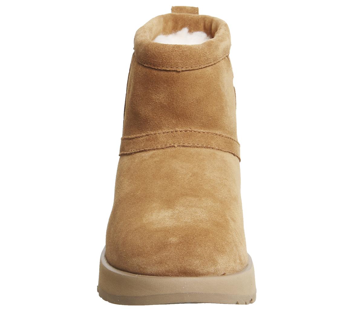 UGG Classic Mini Waterproof Boots Chestnut Suede - Women's Ankle Boots