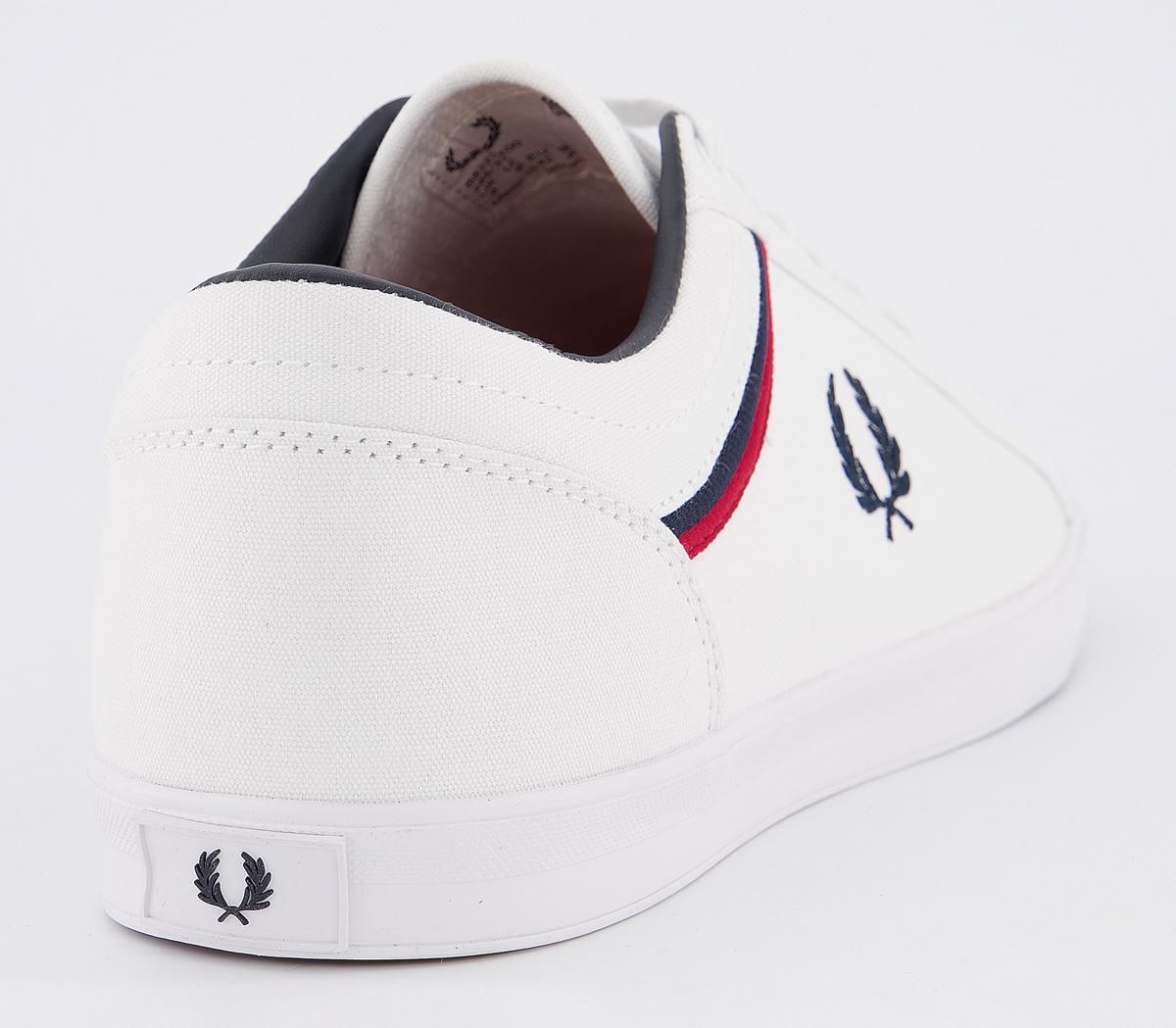 Fred Perry Baseline Trainers White Red Navy - Junior