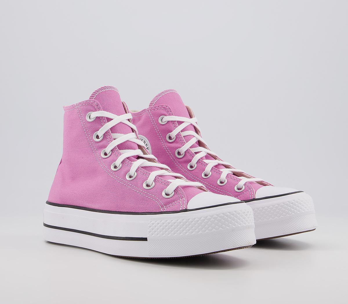 Converse All Star Lift Hi Trainers Magic Flamingo Black White - Unisex ...