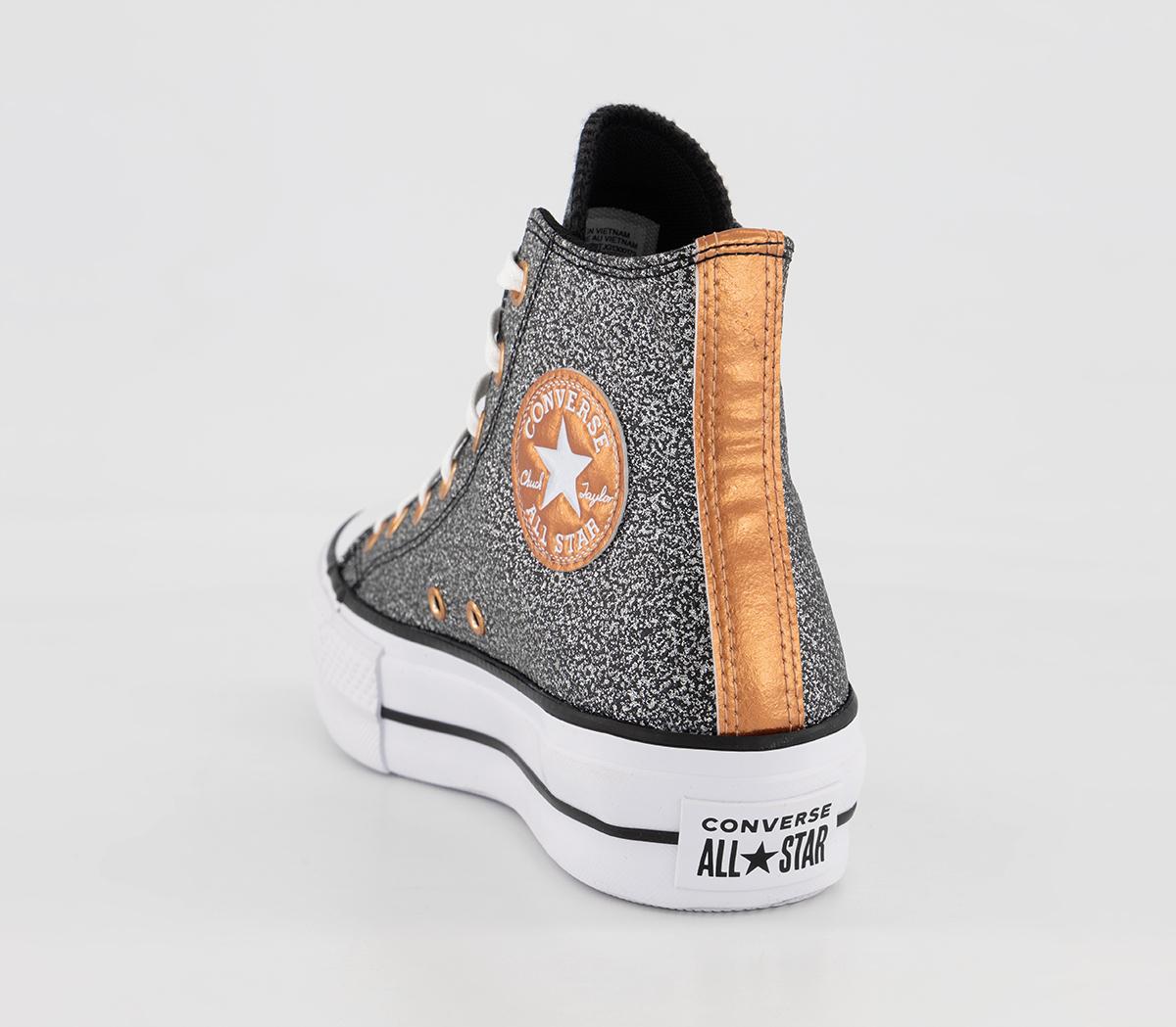 Converse All Star Lift Hi Platform Trainers Black Copper White - Women ...