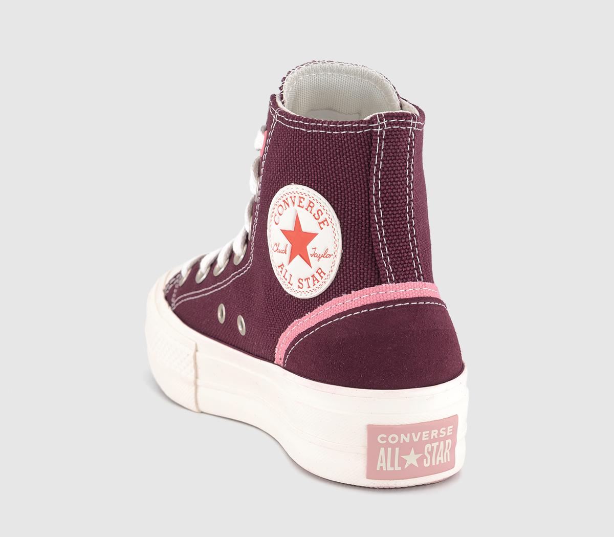 Converse All Star Lift Hi Platform Trainers Deep Bordeaux Egret Nomadic ...