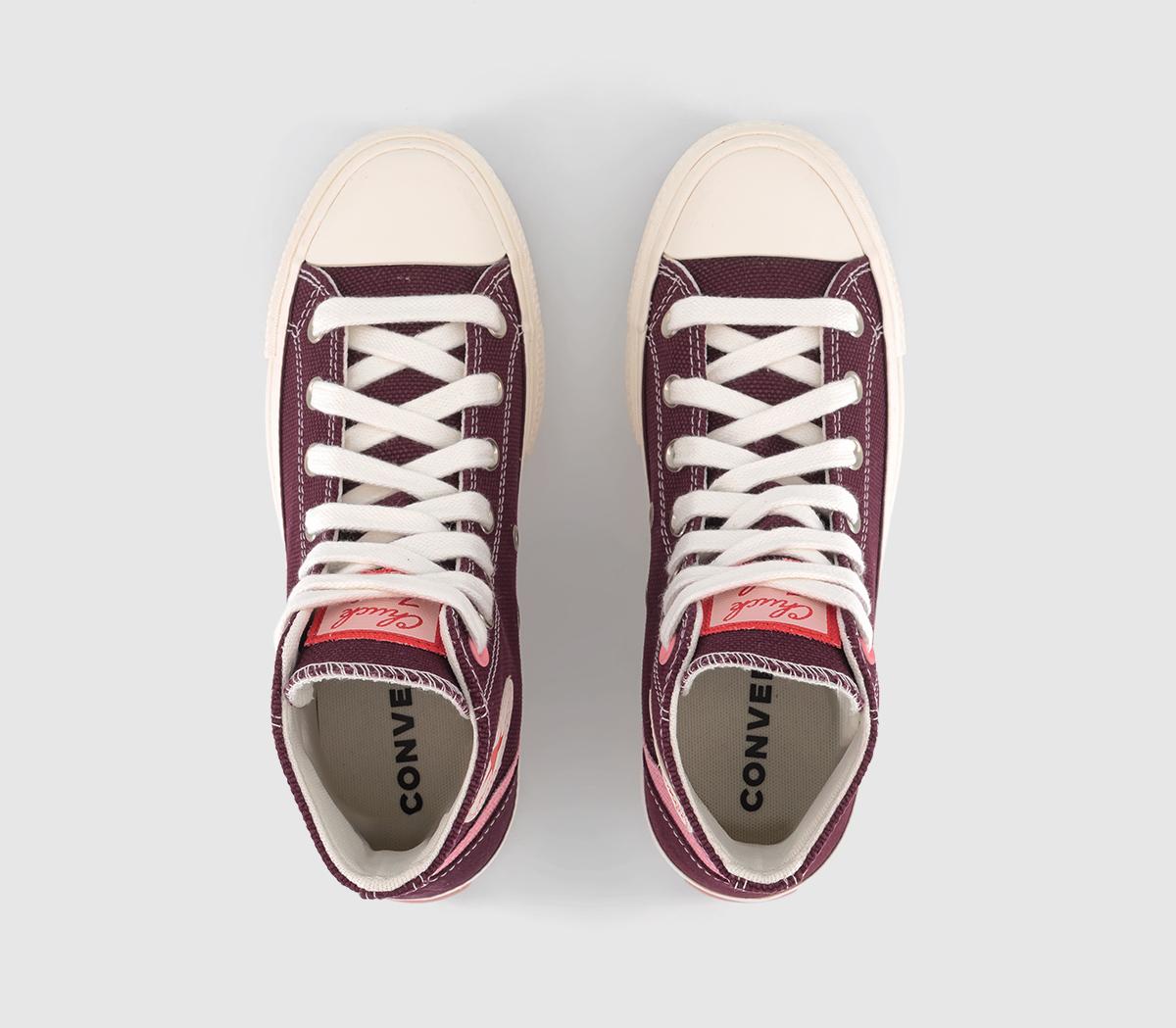 Converse All Star Lift Hi Platform Trainers Deep Bordeaux Egret Nomadic ...