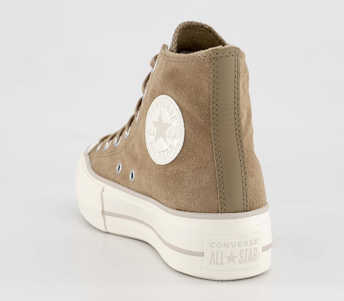 Converse All Star Lift Hi Platform Trainers Nomad Khaki Desert Sand ...