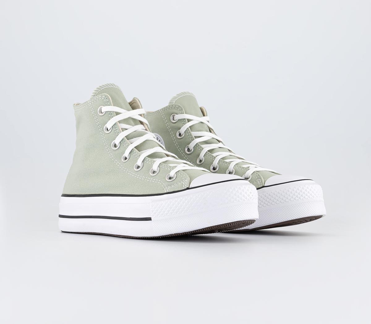 Converse All Star Lift Hi Trainers Summit Sage White Black - Women's ...