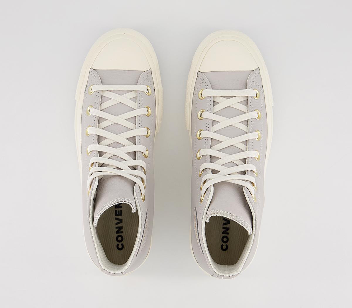 Converse All Star Lift Hi Platform Trainers Mouse Egret Light Gold ...