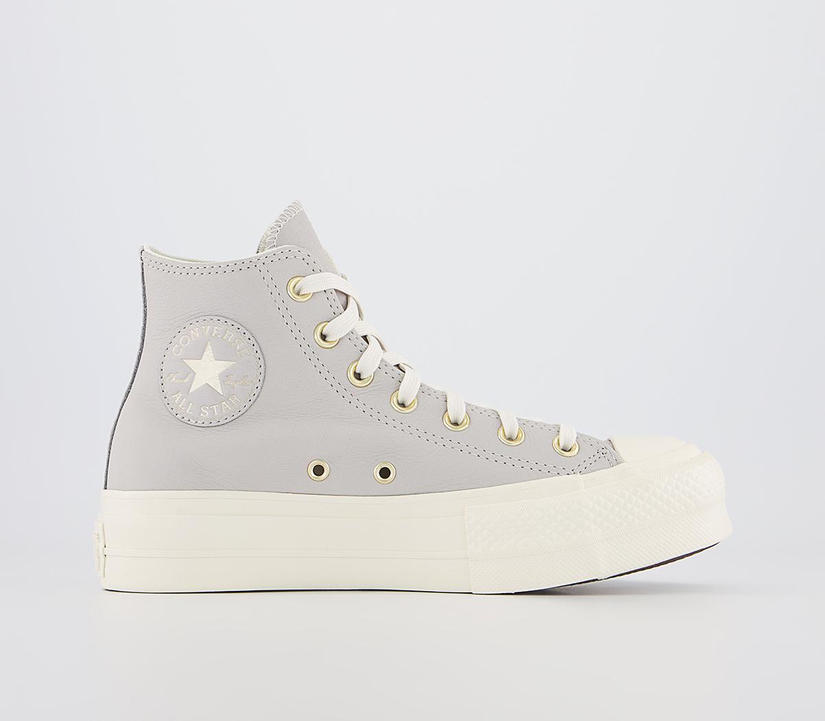 Converse All Star Lift Hi Platform Trainers Mouse Egret Light Gold ...