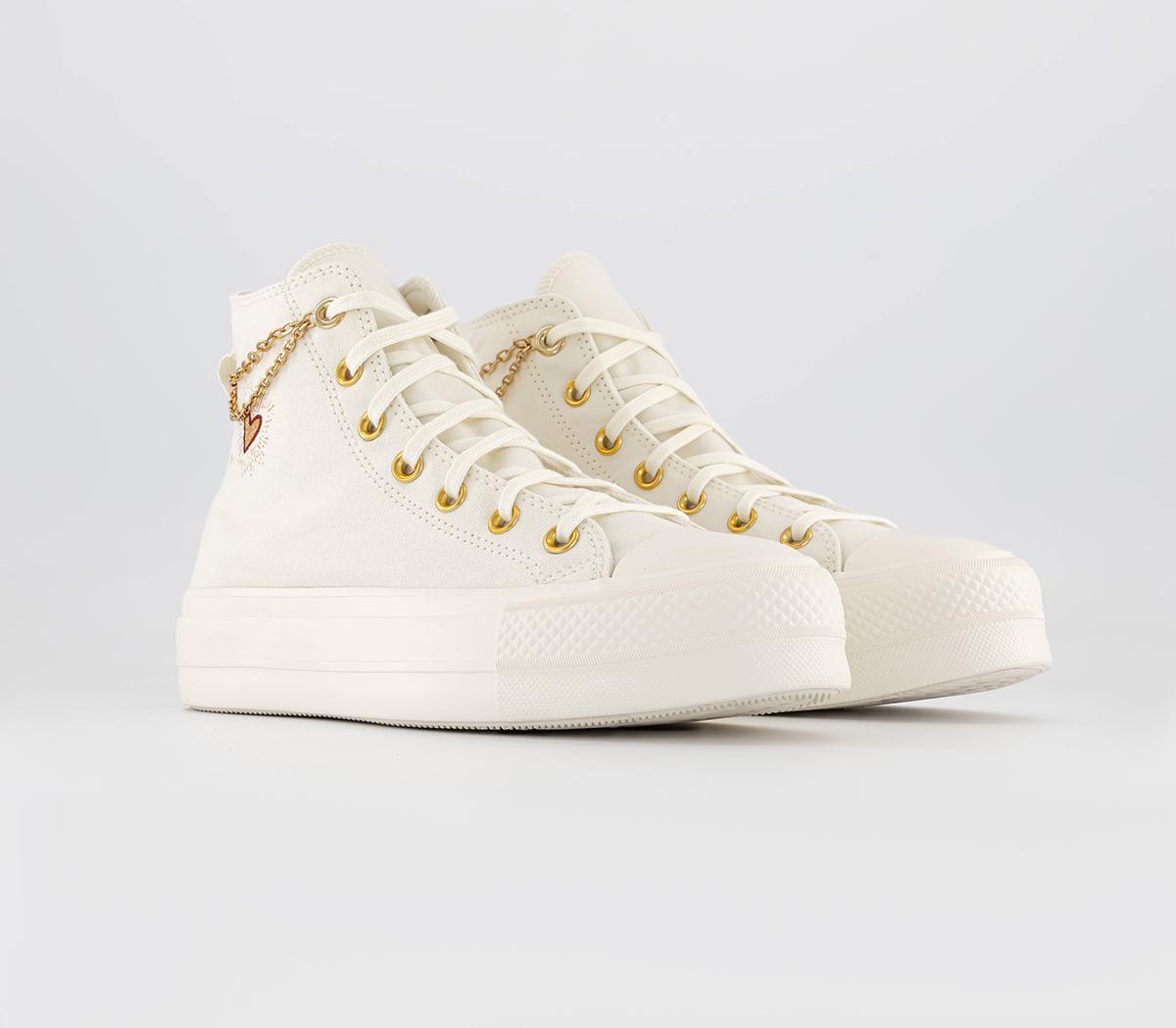 Converse All Star Lift Hi Platform Valentine's Trainers Egret Potato ...