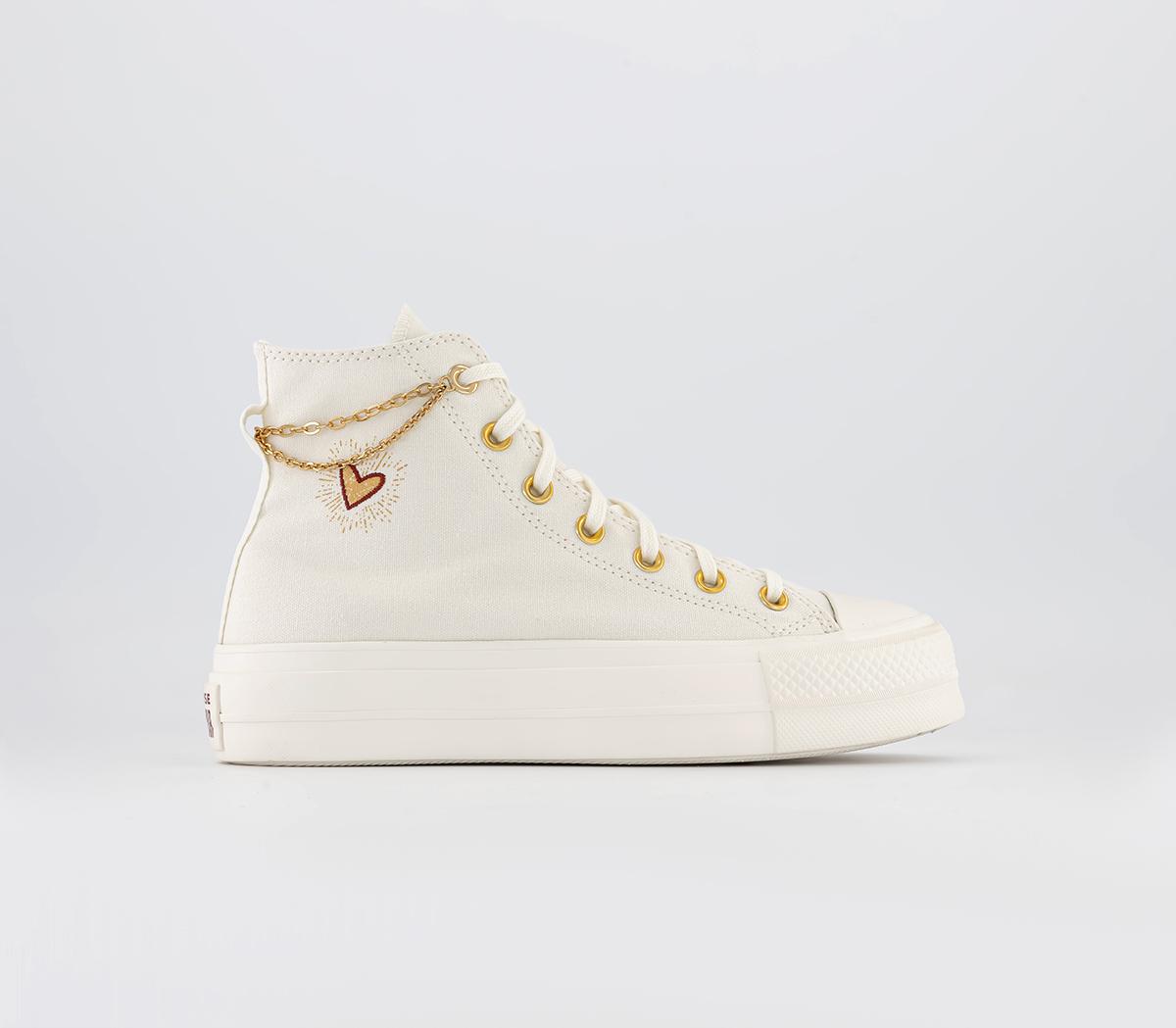 Converse All Star Lift Hi Platform Valentine's Trainers Egret Potato ...
