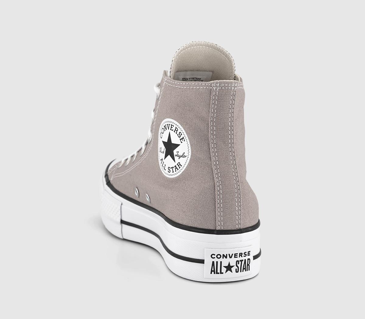 Converse All Star Lift Hi Platform Trainers Wonder Stone White Black ...