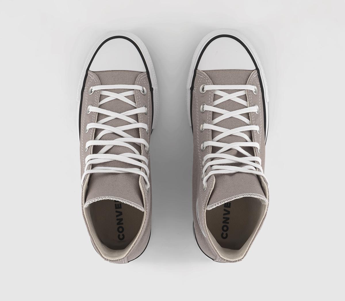 Converse All Star Lift Hi Platform Trainers Wonder Stone White Black ...