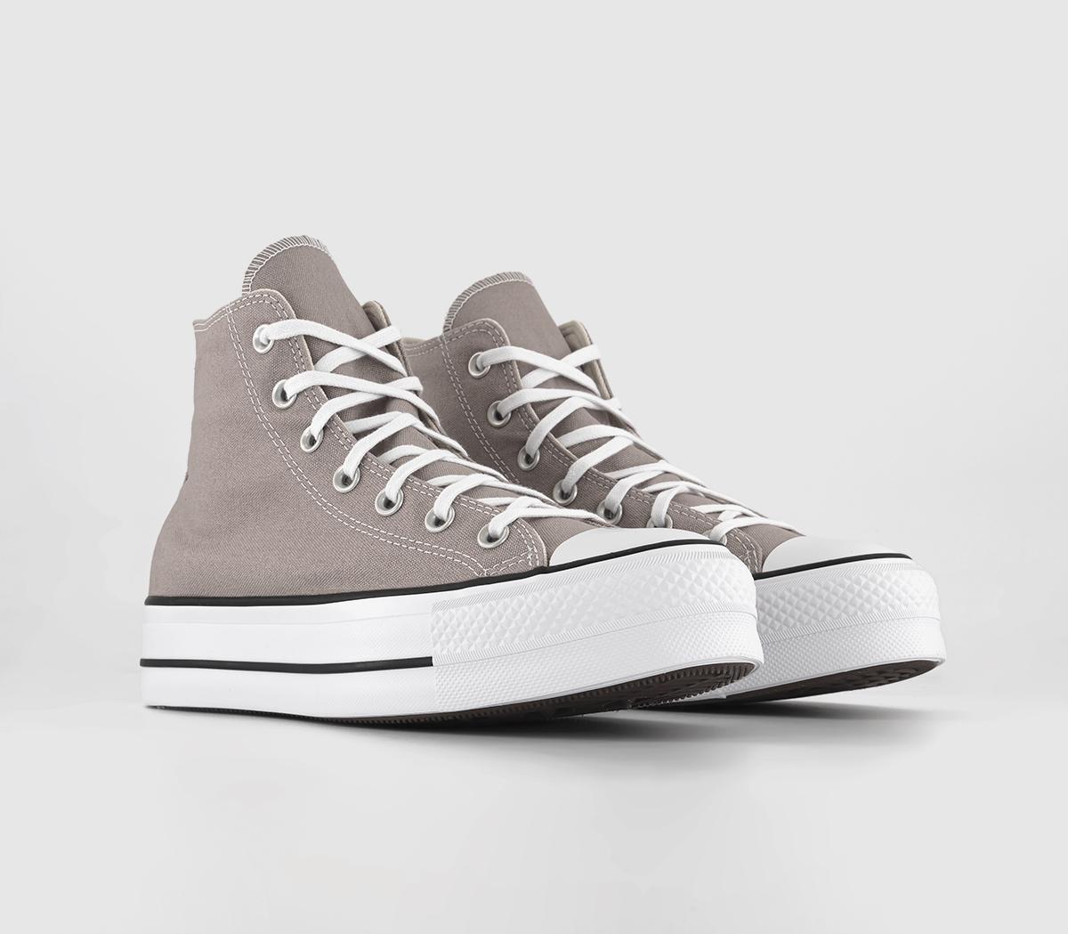 Converse All Star Lift Hi Platform Trainers Wonder Stone White Black ...