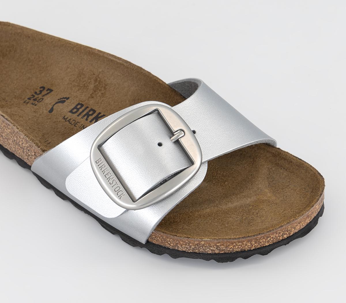 BIRKENSTOCK Madrid Big Buckle Sandals Metallic Silver - Women’s Sandals