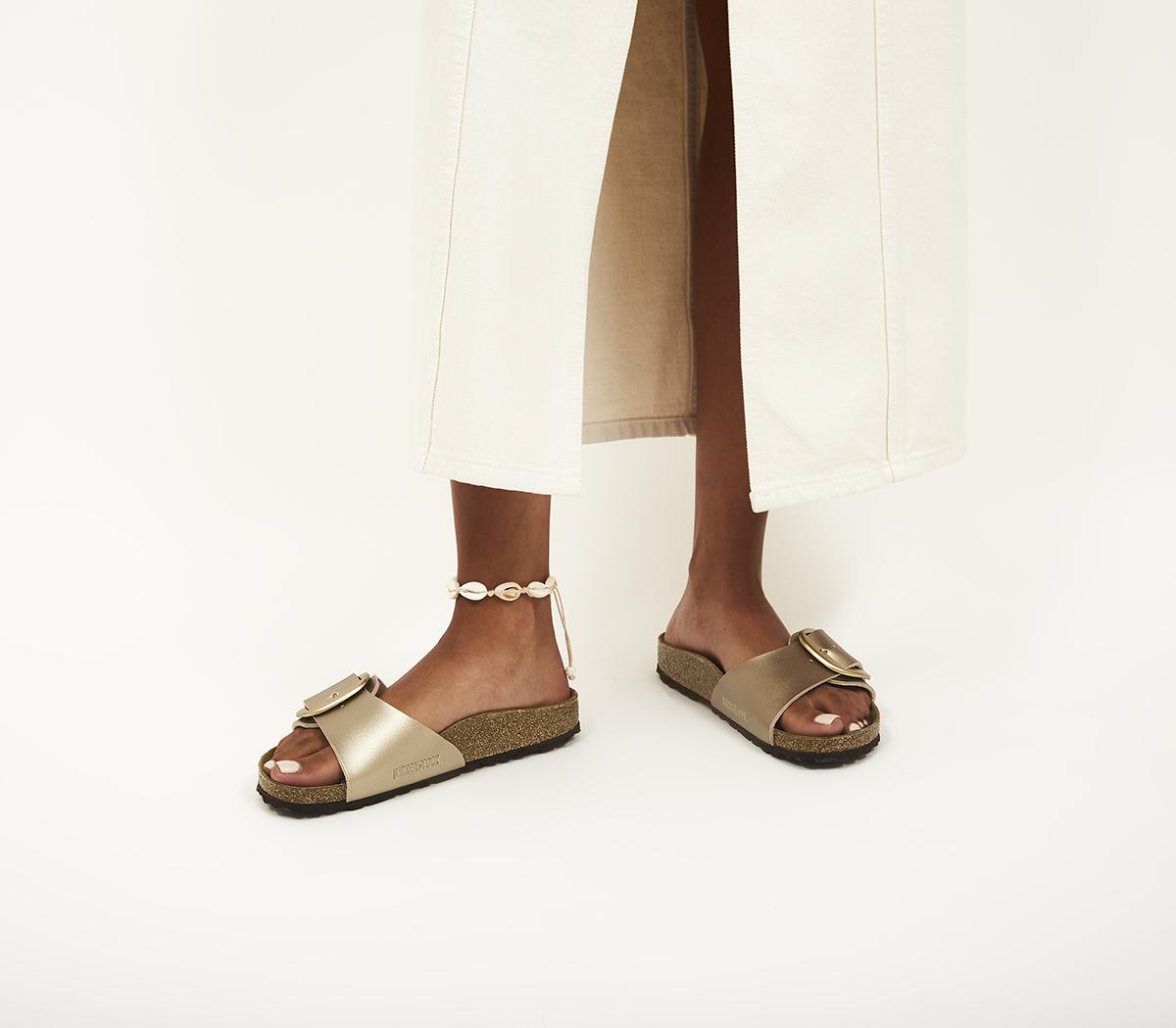BIRKENSTOCK Madrid Big Buckle Sandals Metallic Gold - Women’s Sandals