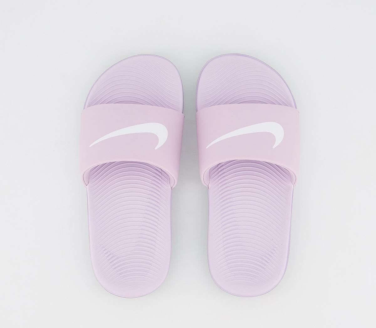 Nike Kawa Kids Slides Iced Lilac White Particle Grey - Unisex