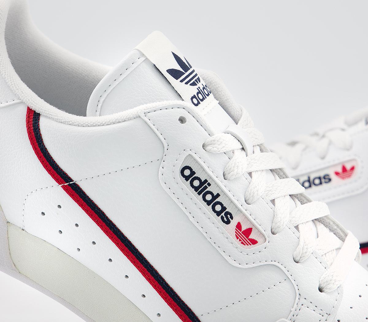 adidas Continental 80s Trainers White Collegiate Navy Scarlet Vegan ...