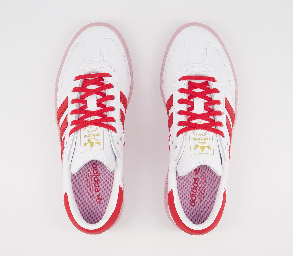 adidas Samba Rose Trainers White Red True Pink - Women's Trainers