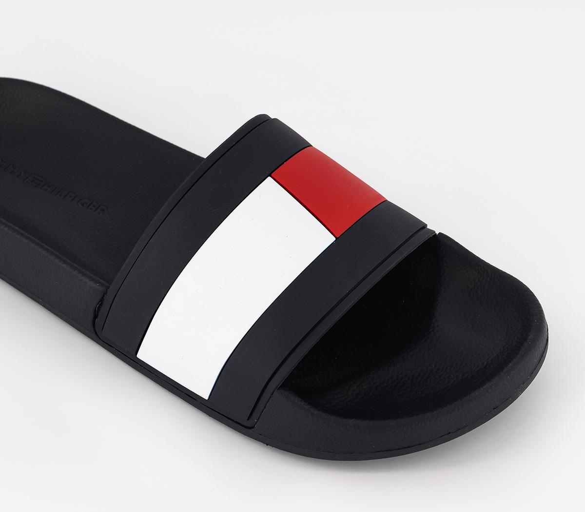 Tommy Hilfiger Flag Pool Slides Desert Sky White Red Flag - Mens Shoes