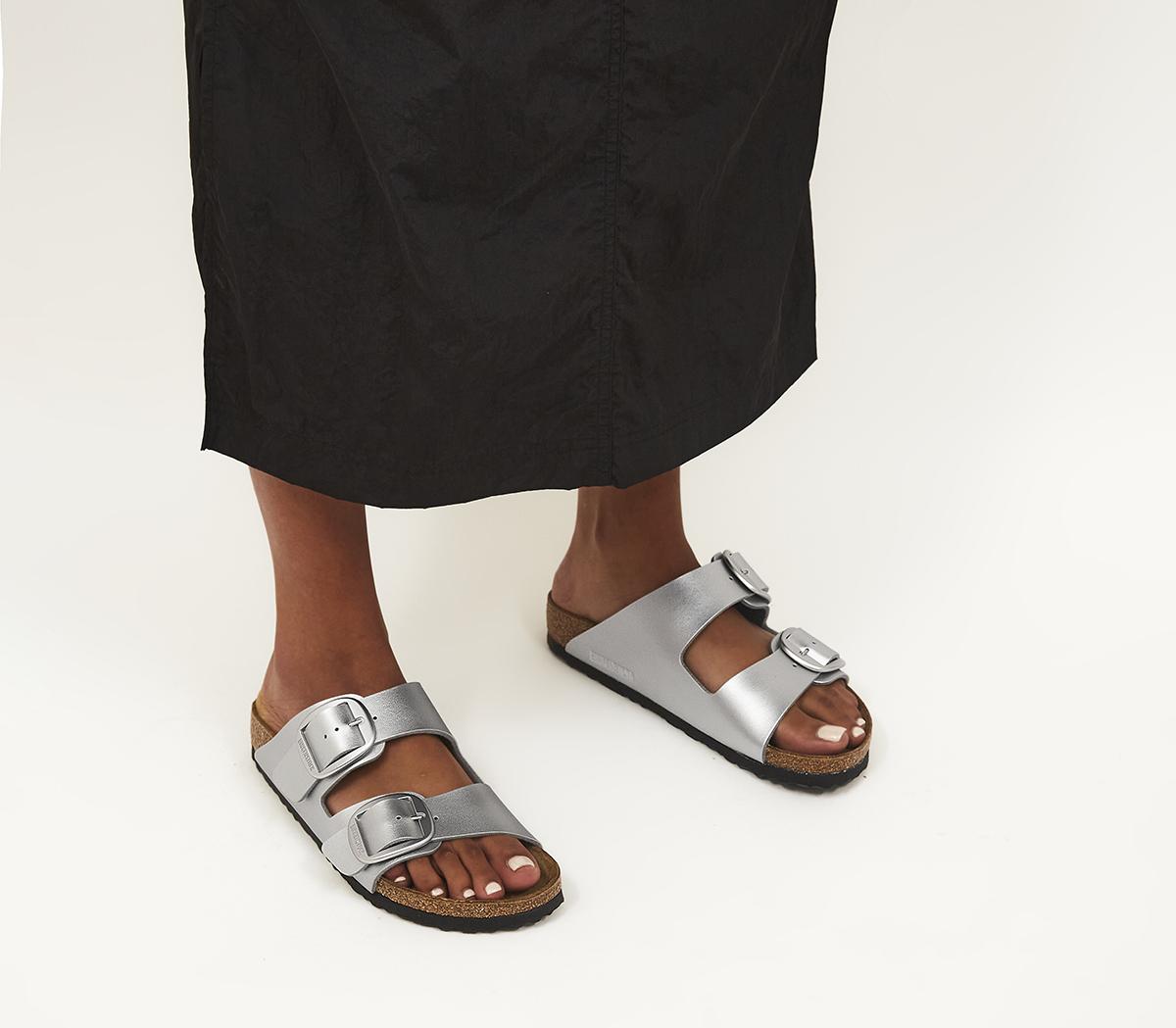 BIRKENSTOCK Arizona Big Buckle Sandals Metallic Silver - Women’s Sandals