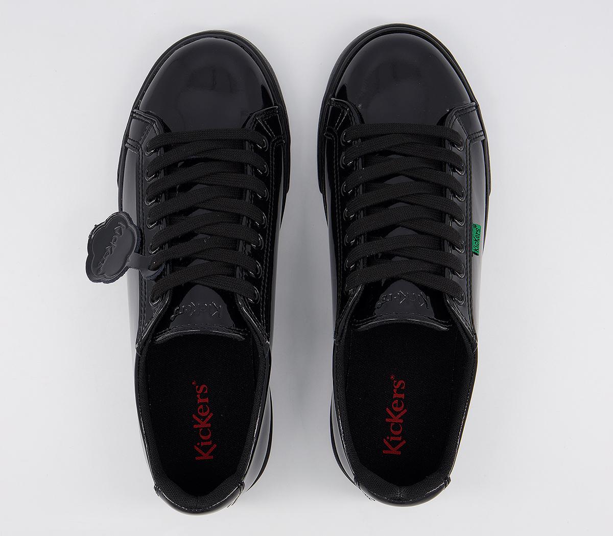 Kickers Tovni Lacer Patent Trainers Black Patent - School Shoes and ...