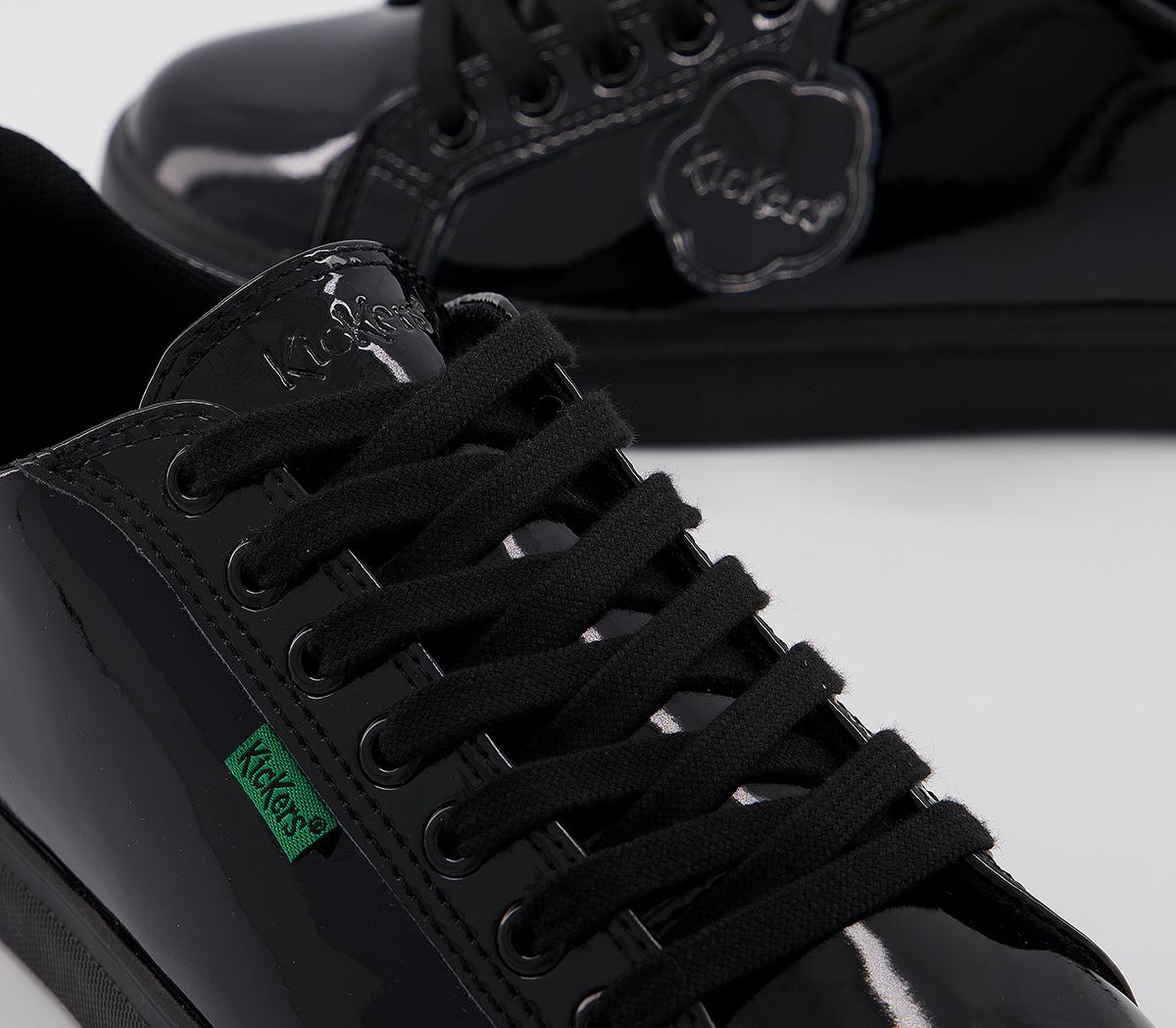 Kickers Tovni Lacer Patent Trainers Black Patent - School Shoes and ...