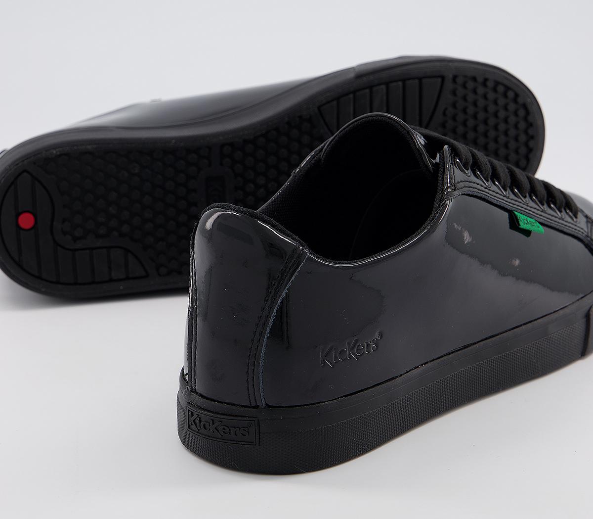 Kickers Tovni Lacer Patent Trainers Black Patent - School Shoes and ...