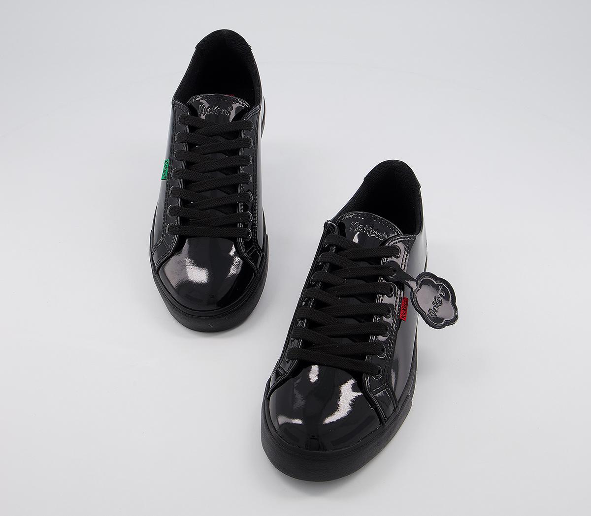 Kickers Tovni Lacer Patent Trainers Black Patent - School Shoes and ...
