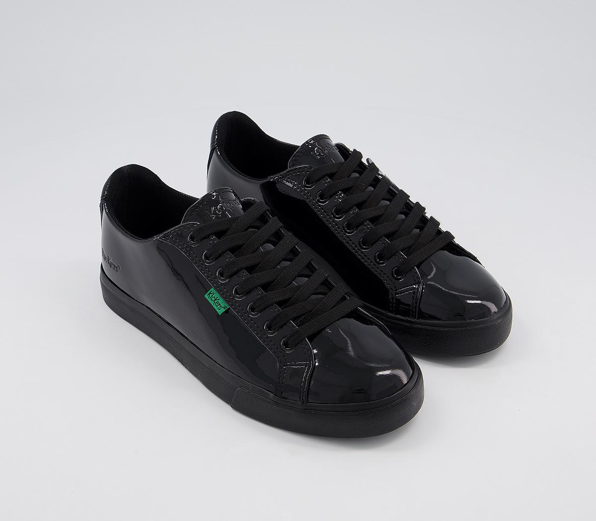 Kickers Tovni Lacer Patent Trainers Black Patent - School Shoes and ...
