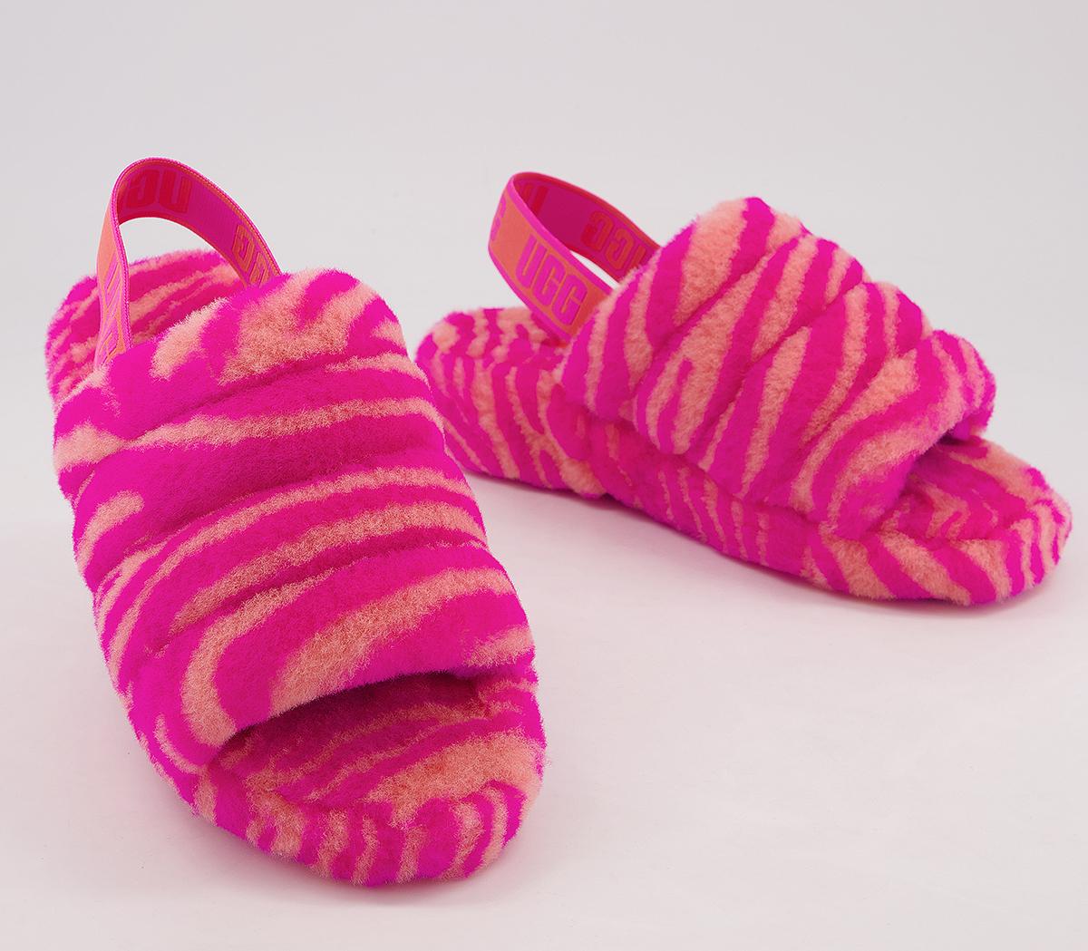 UGG Fluff Yeah Slides Pink Zebra - Women’s Sandals