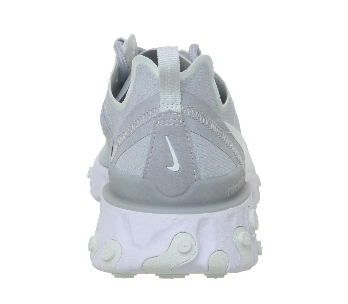 Nike React Element 55 Trainers Wolf Grey Ghost Aqua White - Women's Trainers