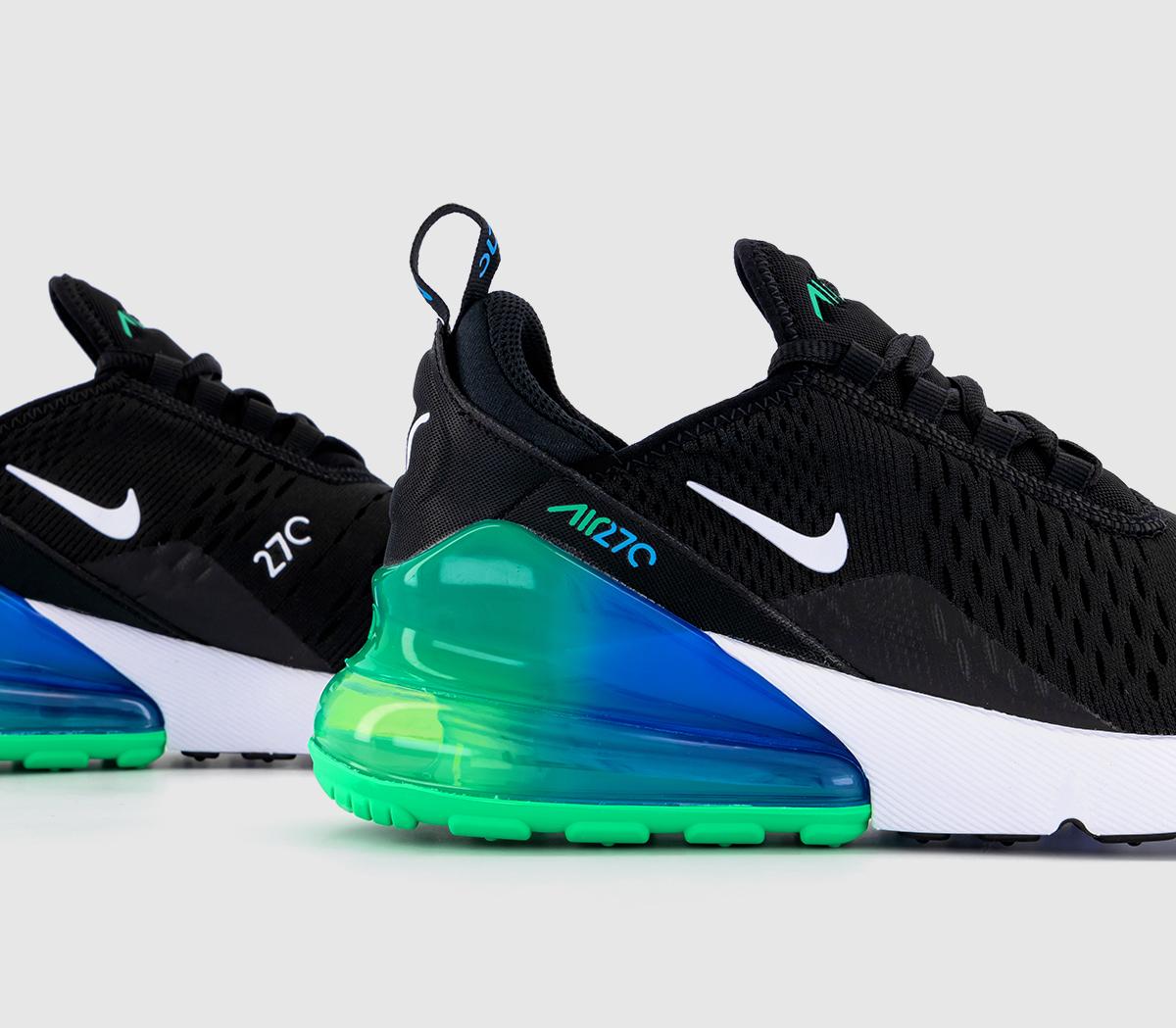 Nike Air Max 270 GS Trainers Black Blue Croc Leather - Unisex