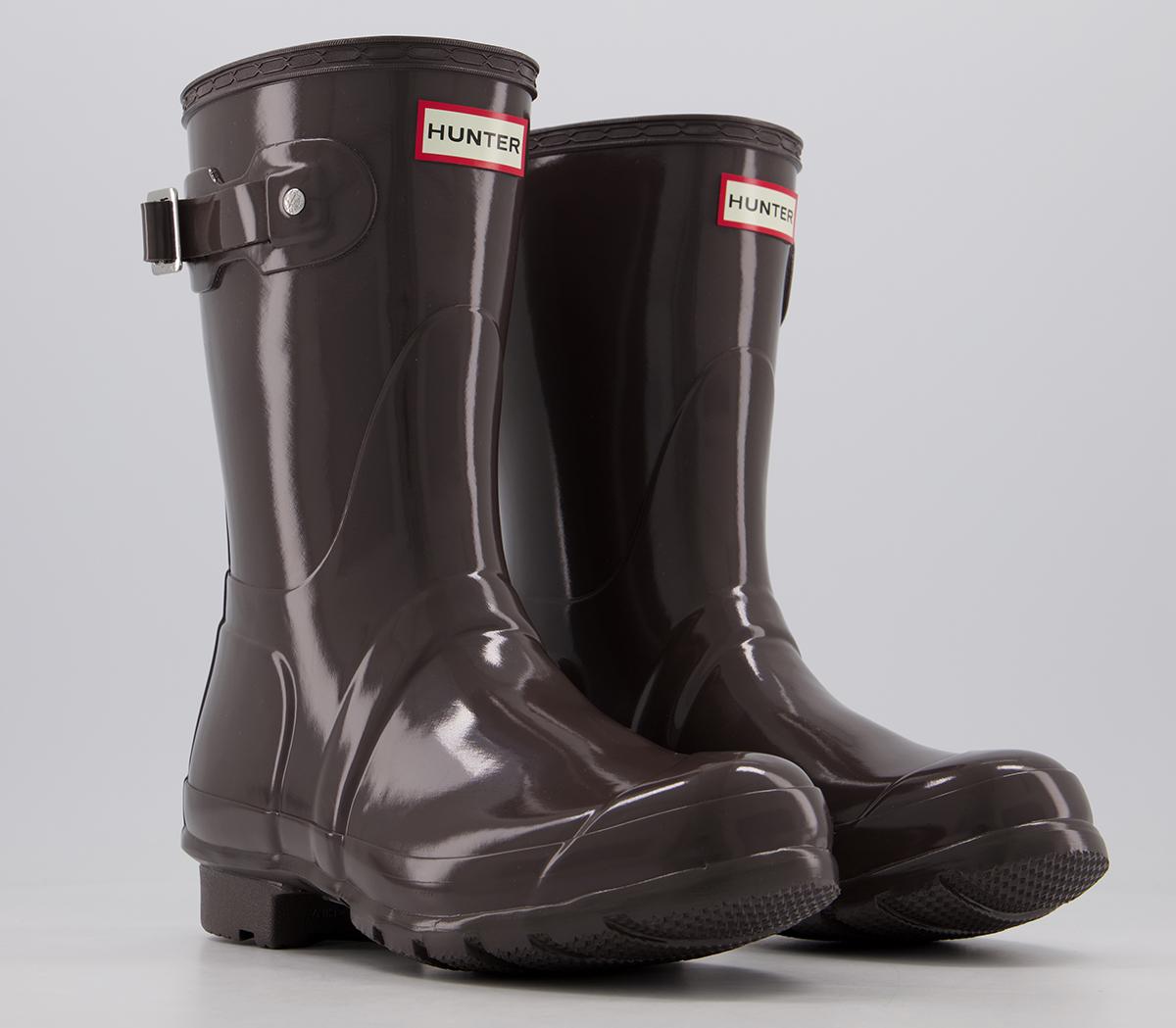 Hunter Womens Original Short Wellies Seep Gloss - Women's Ankle Boots