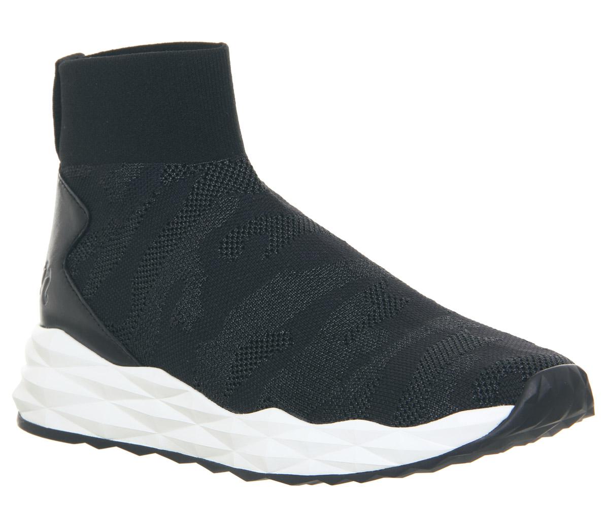 Ash Skye Knit Trainers Black Shiny - Flat Shoes for Women