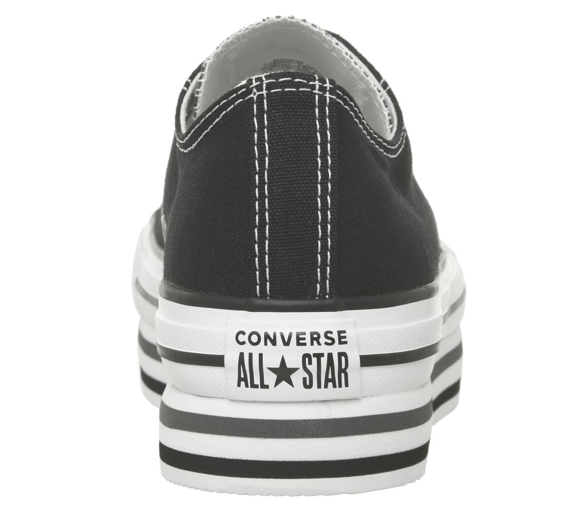Converse Chuck Taylor Platform Layer Ox Trainers Black White - Women's ...