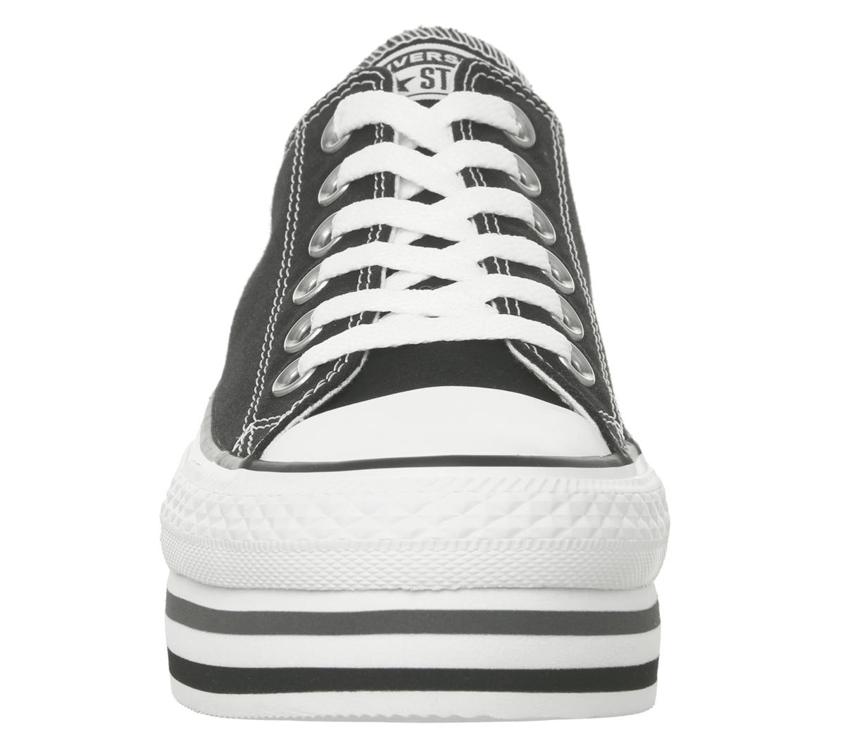 Converse Chuck Taylor Platform Layer Ox Trainers Black White - Women's ...